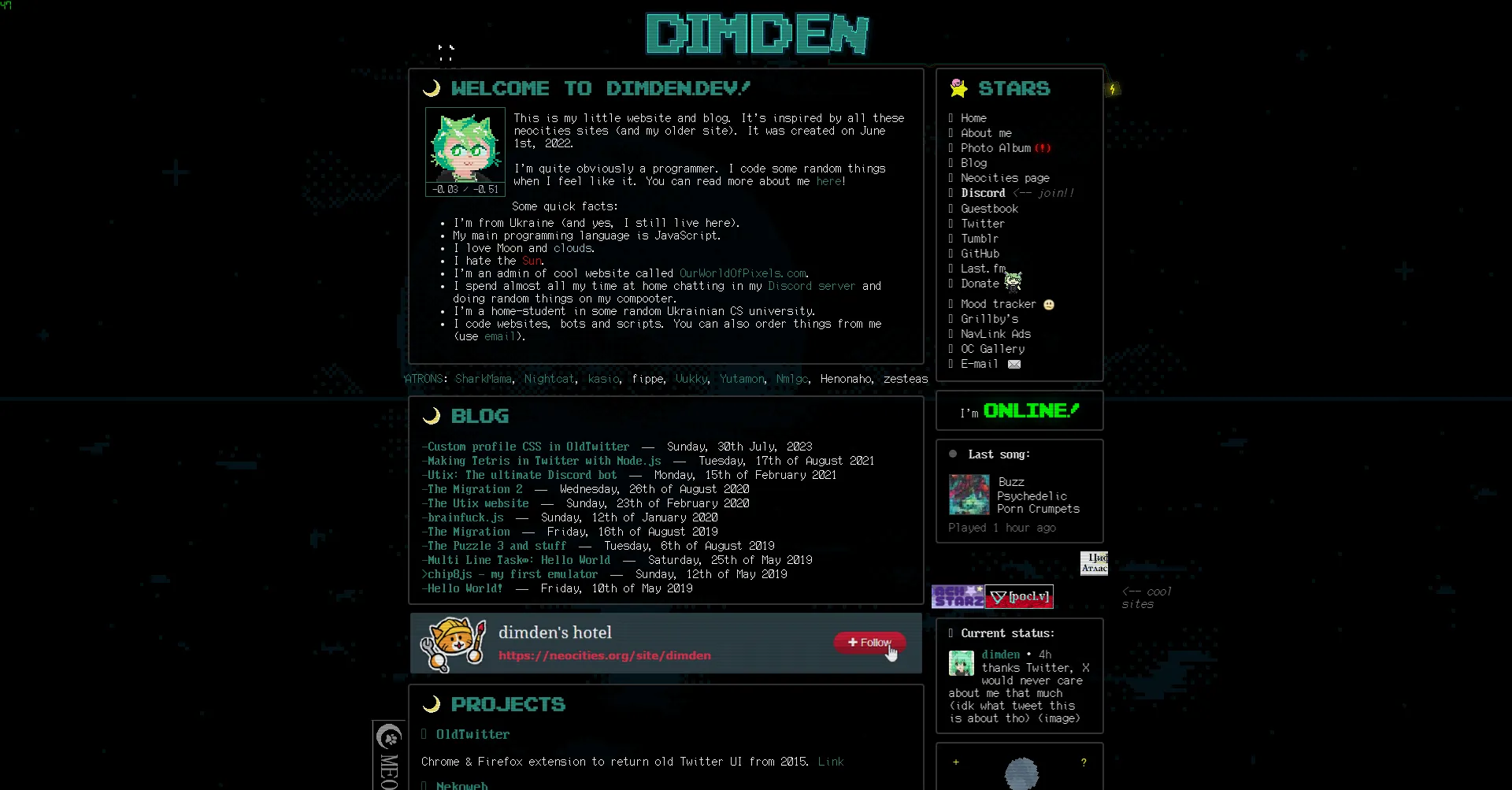 Dimden.dev (dimden Personal website) Avis